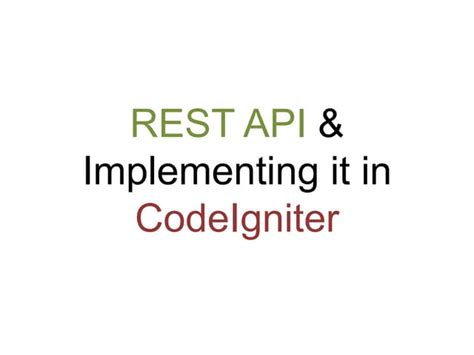 Image result for CodeIgniter REST API