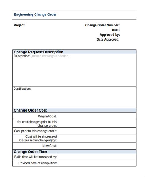 Image result for Process Change Order Form