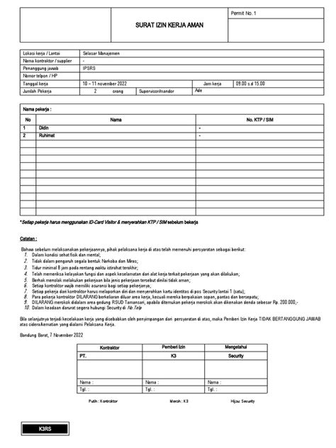 Image result for Work Permit Request Form