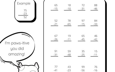 Image result for Subtracting Two-Digit Numbers Worksheet