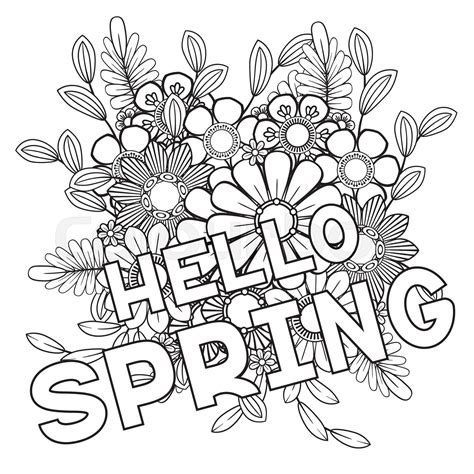 Image result for Hello Spring Coloring