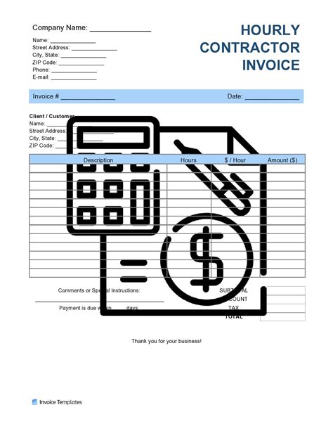 Image result for Simple Contractor Invoice Template