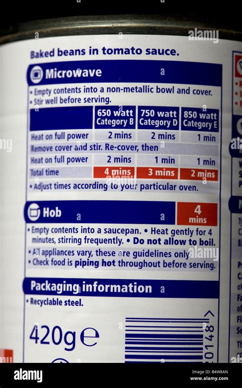 Image result for Food Labels with Cooking Instructions