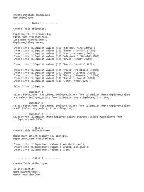 Image result for Employee Database SQL Workbench Program PDF Download