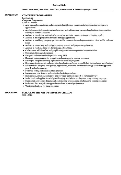 Image result for Computer Programmer Resume Sample