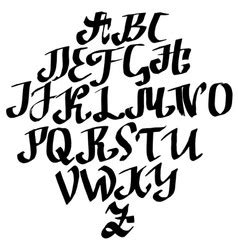 Grunge old pen gothic font blackletter script Vector Image