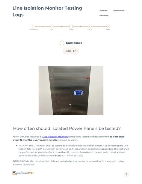 Image result for NFPA-99 Line Isolation Monitor Testing