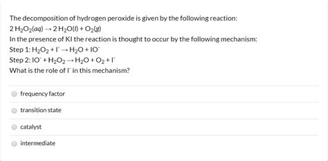 Image result for H2O2 Decomposition Reaction Mechanism