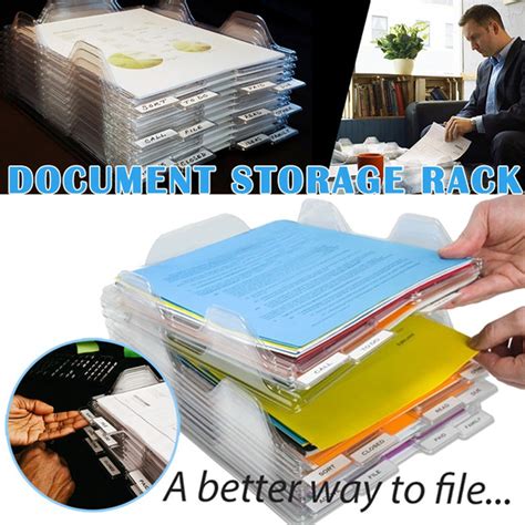 File Storage Box Document Rack Organizer Tray Stackable for Magazine ...