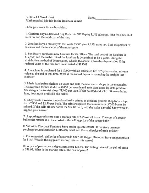 Image result for Math Models Worksheets