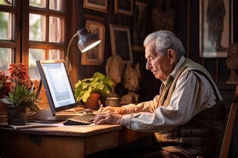 Image result for Old Man Using Computer