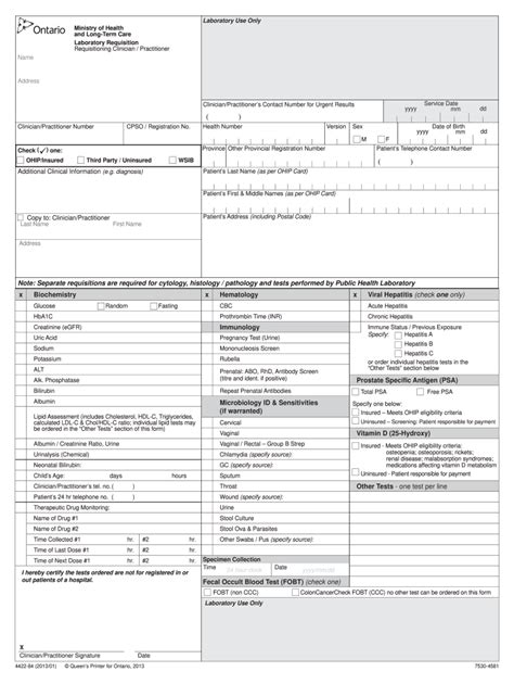 Image result for Lab Requisition Form
