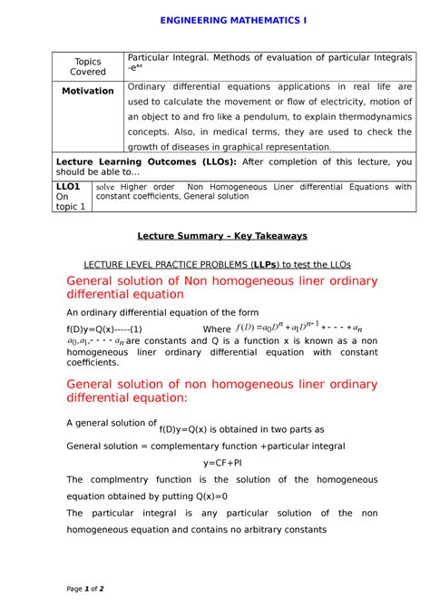 Image result for Particular Integral Method