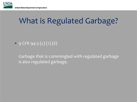 Image result for USDA-APHIS Regulated Garbage