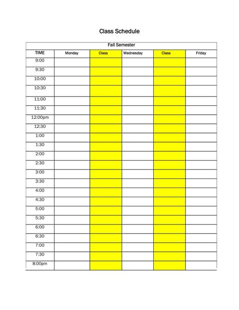 Image result for Class Schedule