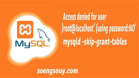 Image result for Access Denied for User User Localhost Using Password Yes