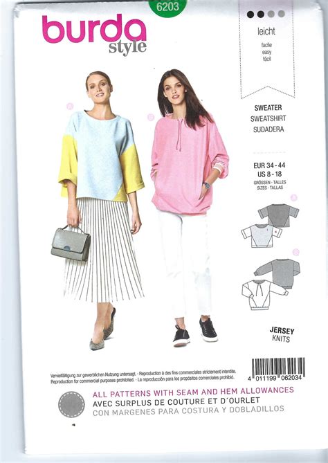Image result for Burda Sweatshirt Patterns