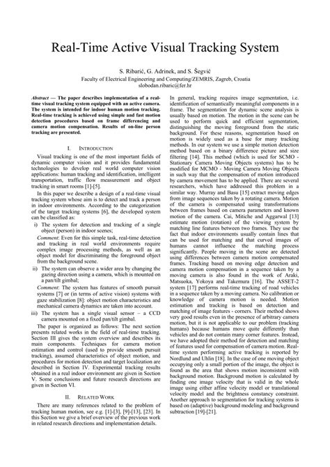 Image result for Visual Tracking System Project