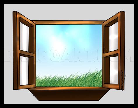 Image result for How to Draw an Open Window