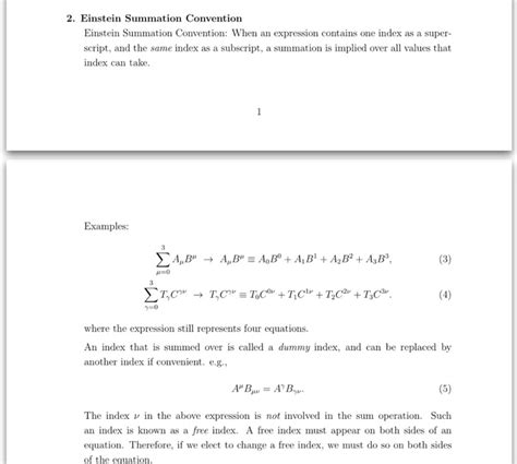 Image result for Continuum Summation Convention Examples
