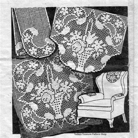 Image result for Filet Crochet Flower Pattern