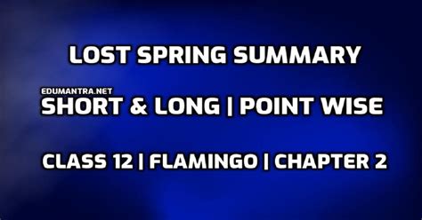 Image result for Class 12th Lost Spring Summary