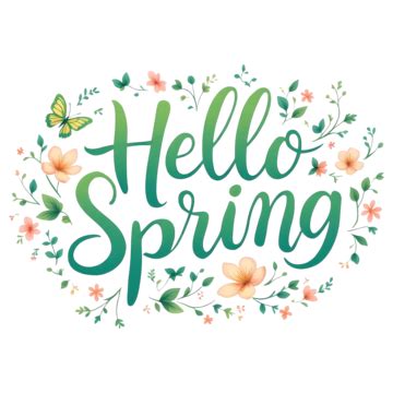 Image result for Hello Spring Text PNG