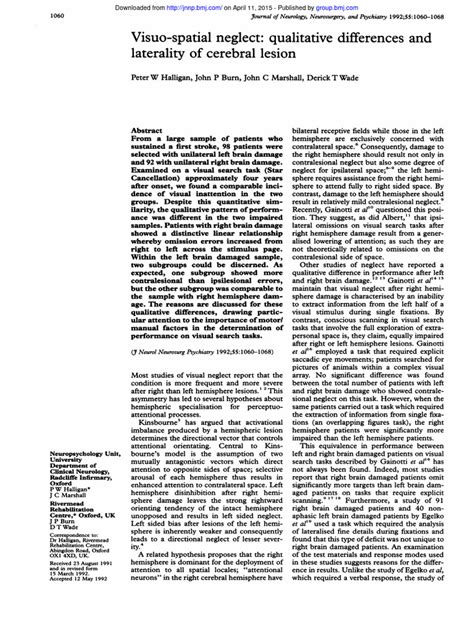 Image result for Contralateral Neglect