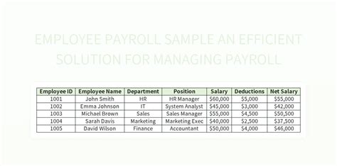 Image result for Example of Payroll Sheet