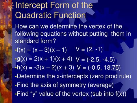 Image result for Intercept Form of Quadratic Function