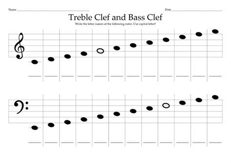 Image result for Treble Bass Clef Notes