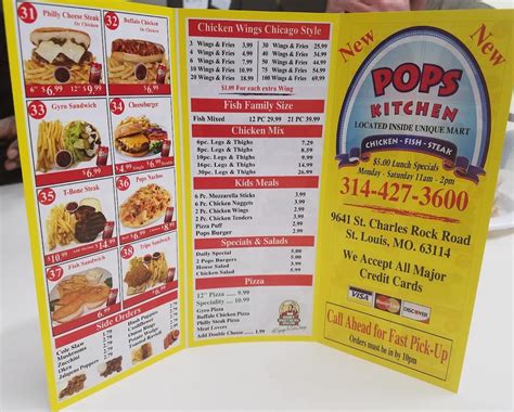 Image result for Pops Kitchen Menu