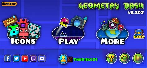 Image result for Geometry Dash Home Screen
