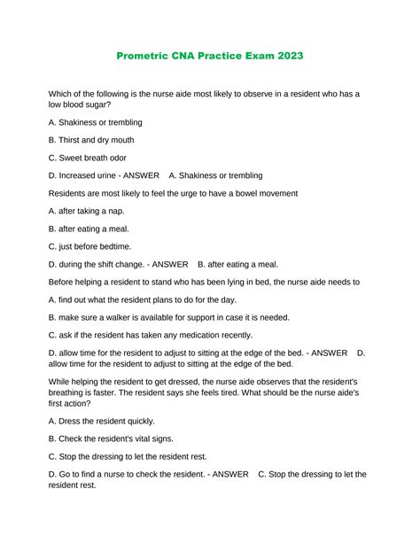 Image result for Prometric CNA Written Exam Practice Test