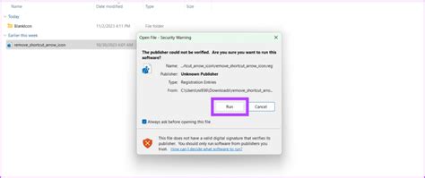 Image result for Remove Shortcut Arrows Win 11