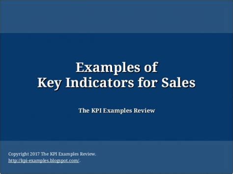 Sales Key Performance Indicators Template Examples Of Key Indicators ...