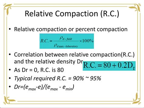 Image result for Relative Compaction Formula