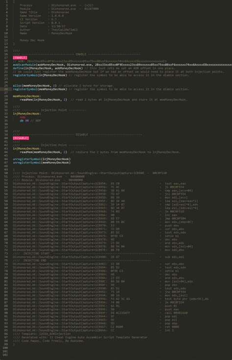 Image result for Cheat Engine Code Injection Dishonored