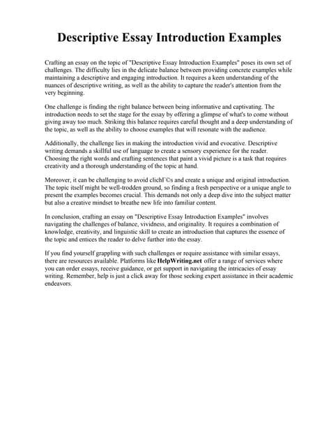 Image result for Descriptive Introduction