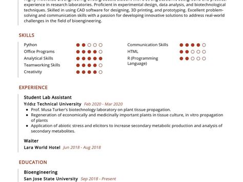 Image result for Biomedical Science Student Resume