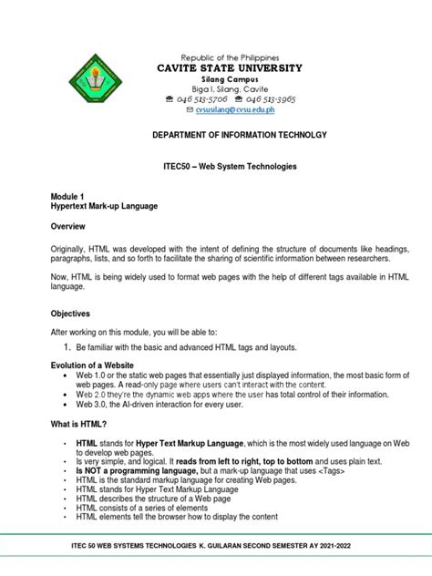 Image result for HTML Module PDF