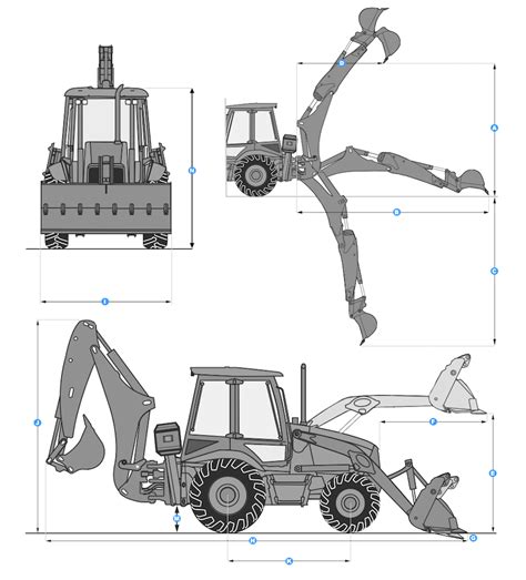 Image result for Backhoe Drawing