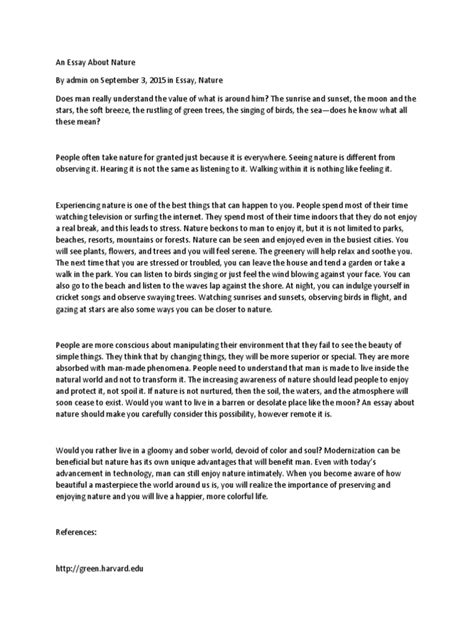 Image result for Descriptive Essay Example About Nature