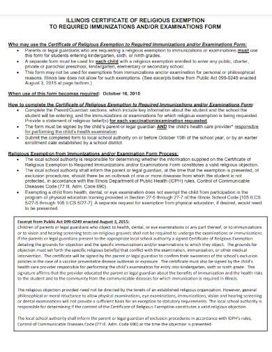 Image result for Answers for Religious Exemption Form