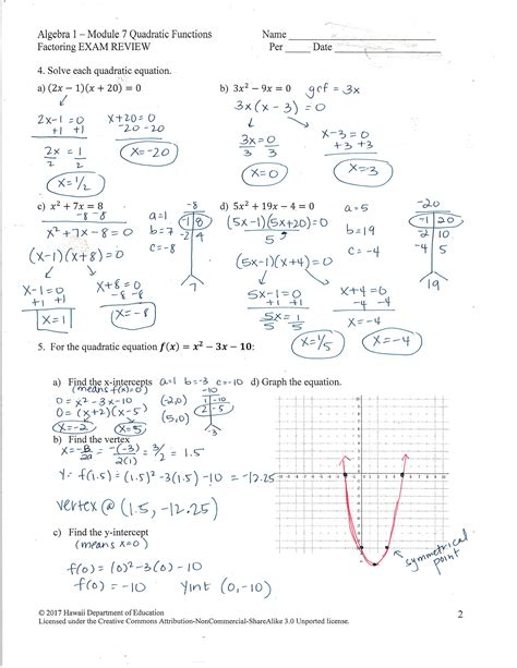 Image result for Writing Quadratic Functions Worksheet