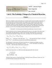 Image result for Enthalpy Change Lab