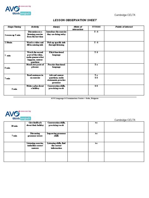 Image result for Lesson Observation Sheet
