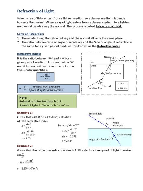 Refraction | PDF | Refraction | Refractive Index