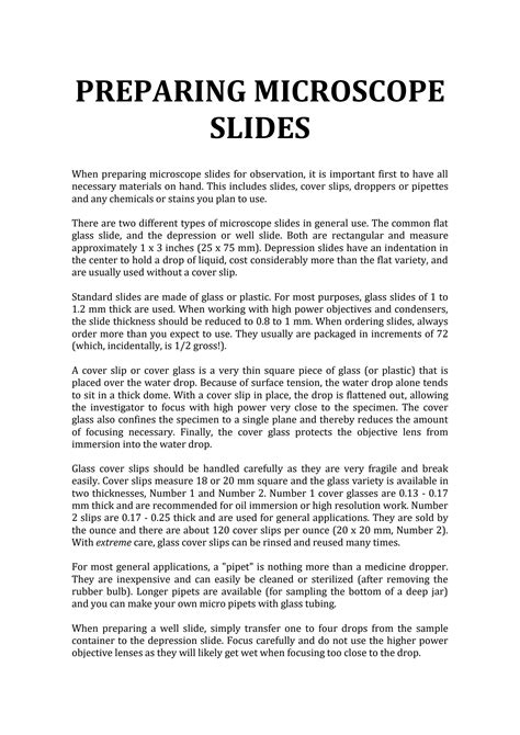 Image result for Preparing Simple Microscope Slides