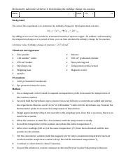 Image result for Enthalpy Change Lab